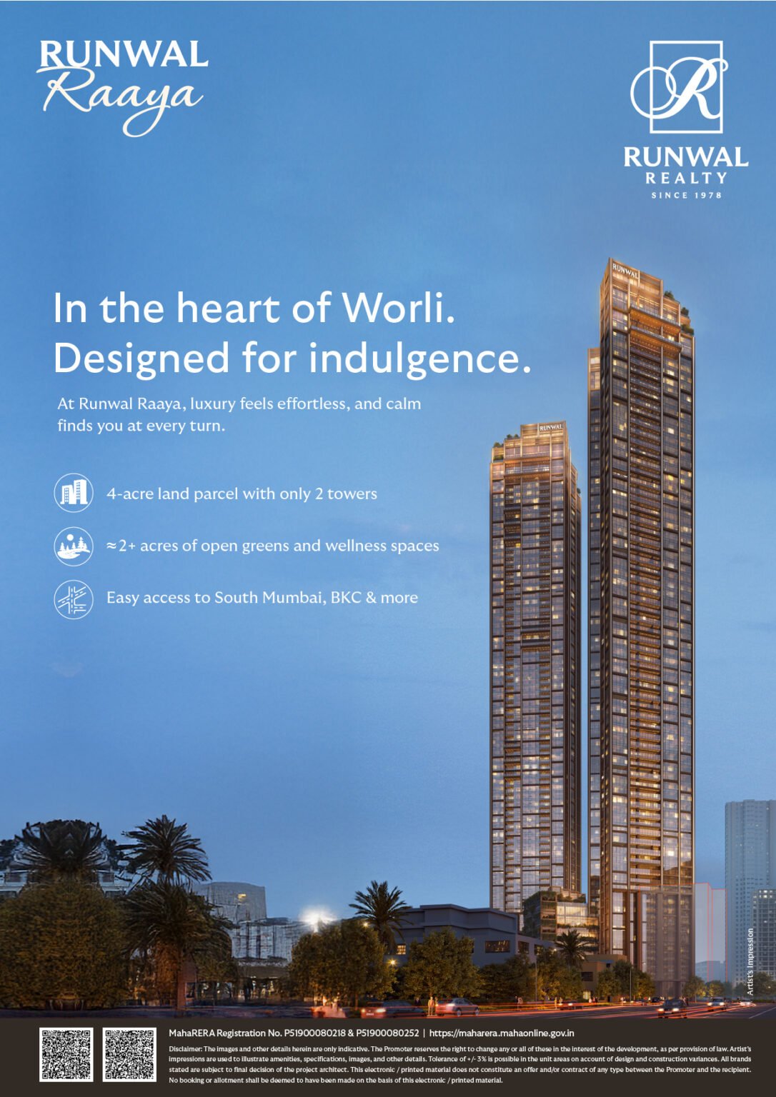 RUNWAL RAAYA – WORLI | 3, 4 & 5 BHK RESIDENCES – INQUIRE NOW – RUNWAL RAAYA – WORLI | 3, 4 & 5 ...